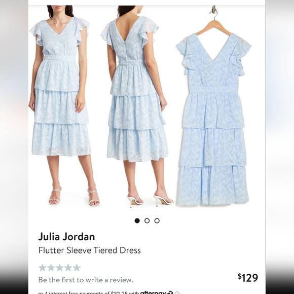 julia jordan | Dresses | Nwot Julia Jordan Fluttered Sleeve Tiered ...